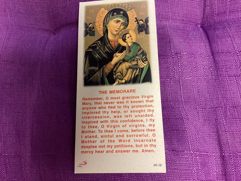 The Memorare Paper Prayer Card – Veritas Catholic Books & Gifts
