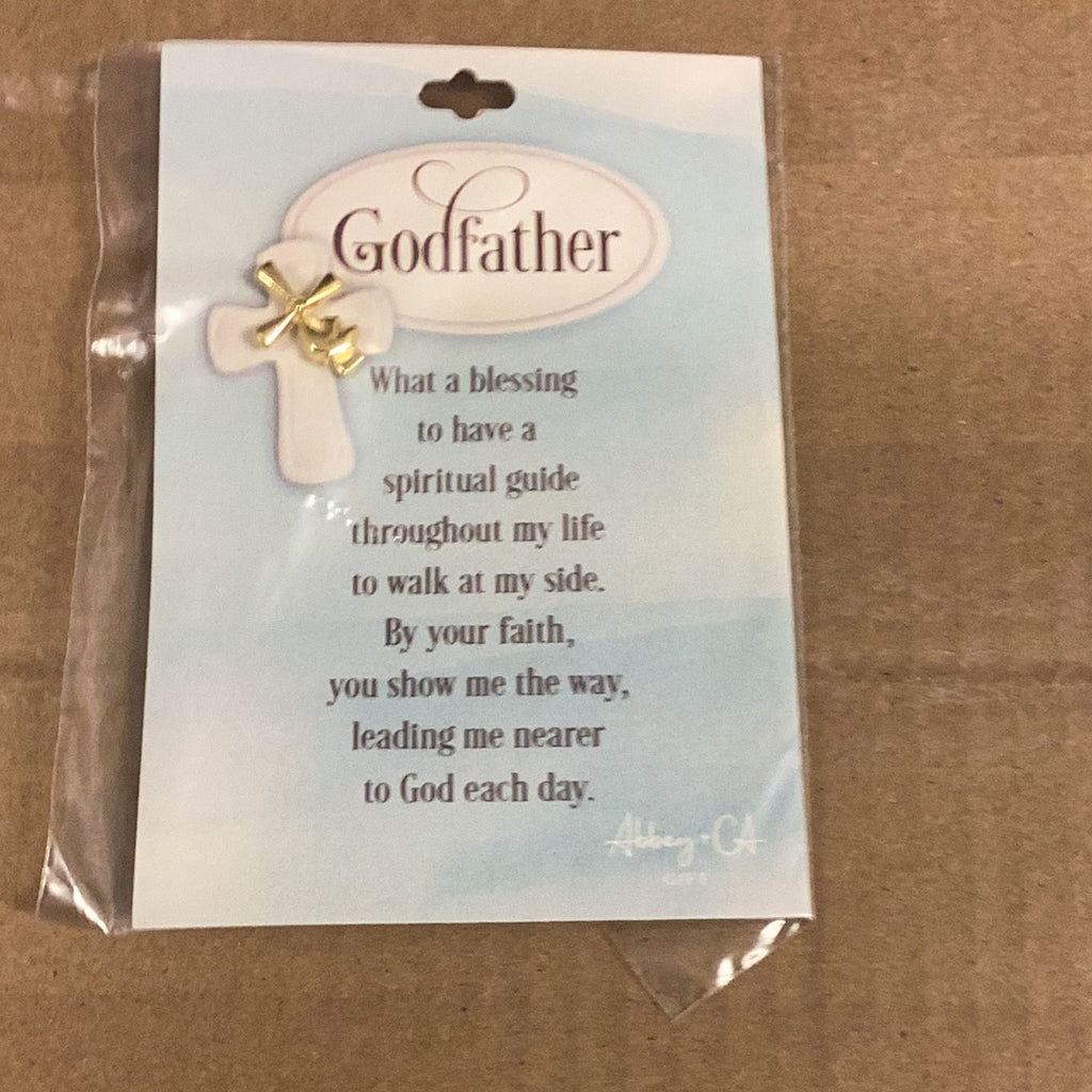 Godfather LAPEL PIN with Blessing Card – Veritas Catholic Books & Gifts