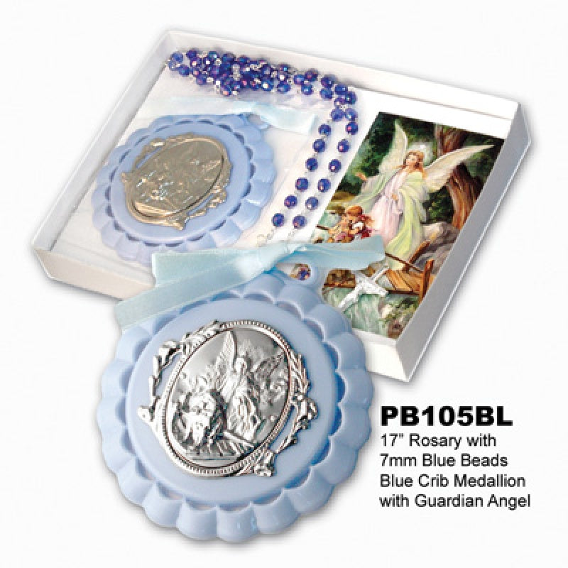Crib Medal with Rosary Set - Blue – Veritas Catholic Books & Gifts