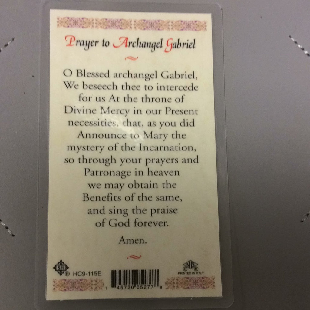 Saint Gabriel the Archangel Prayer Card – Veritas Catholic Books & Gifts